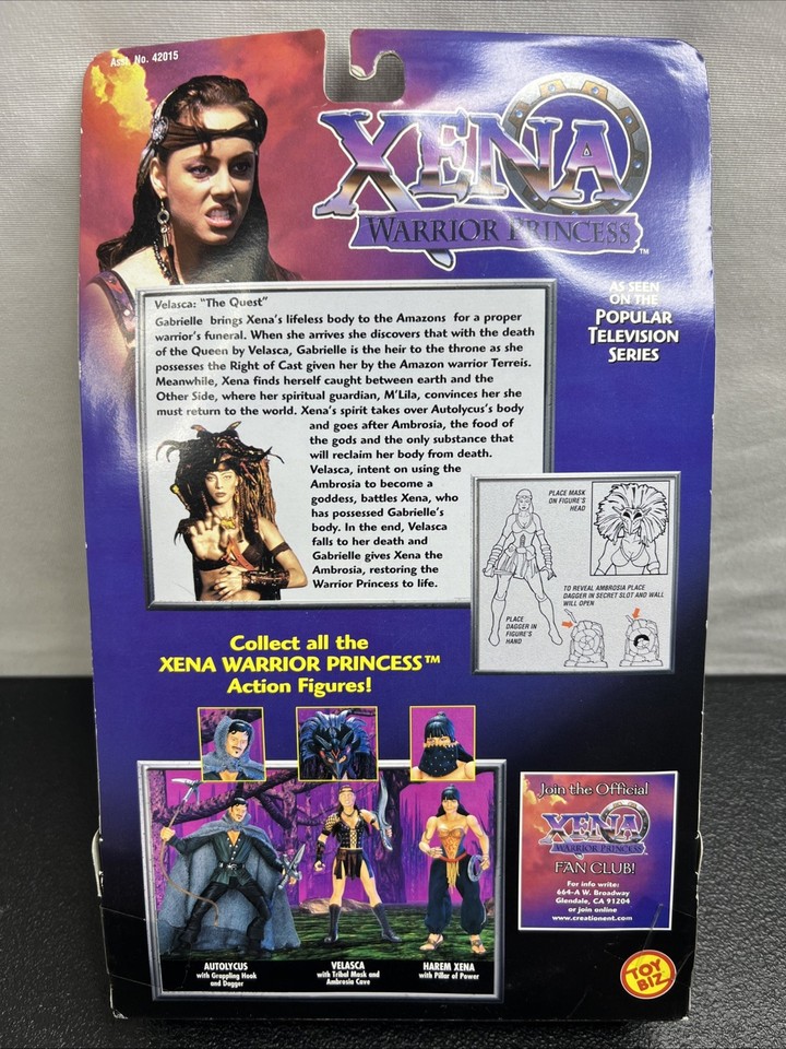 NIB Vintage Xena Warrior Princess Velasca with Tribal Mask & Ambrosia ...
