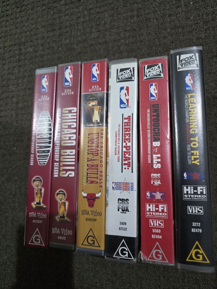 NBA Chicago Bulls Videos All 6 Championships 1990's VHS Jordan Pippen ...