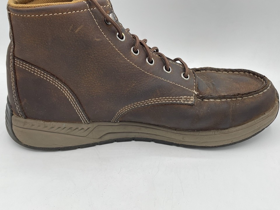 Carhartt Mens Brown Leather Lace Up Mock Toe Ankle Chukka Work Boots ...