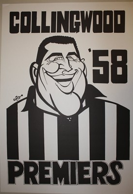 1958 Collingwood Premiers Weg Poster Murray Weideman Magpies ...