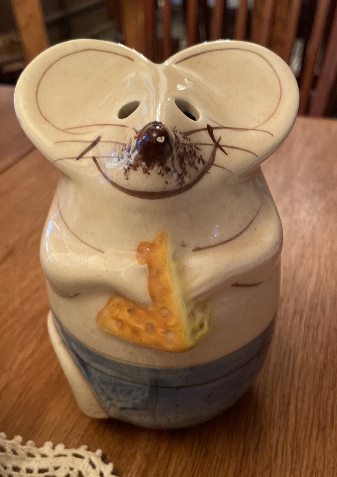 Vintage N.S. Gustin Mouse Hand Painted Ceramic Parmesan Cheese Shaker ...