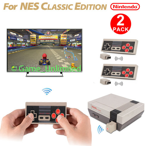 Nintendo NES Classic Edition Wireless Controller Gamepad | Gray | 2 Packs