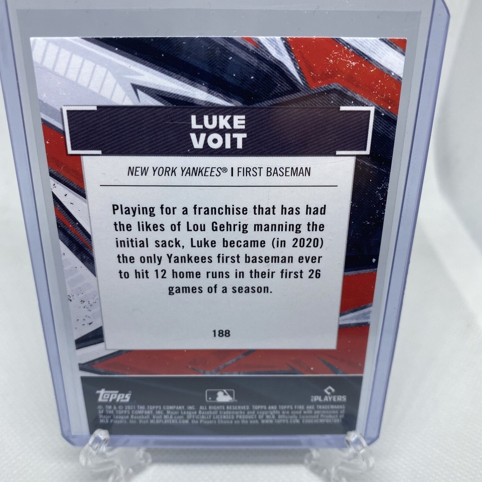 🔥 2021 Topps Fire LUKE VOIT RED FOIL #188 - New York Yankees 🔥 | eBay