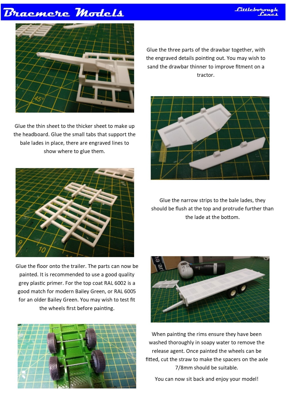 1:32 Bailey 26ft Bale Trailer Model Kit Britains Siku Tractor Farm UH ...