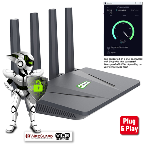 Guardian Routers Zoog VPN Router WiFi 6 Wireguard AX1800 FAST NO ...
