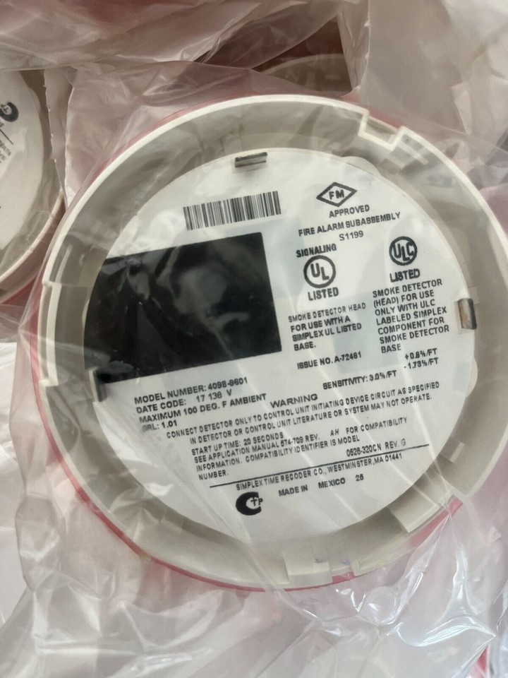 Simplex 4098-9601 Point type photoelectric smoke detector-brand new ...