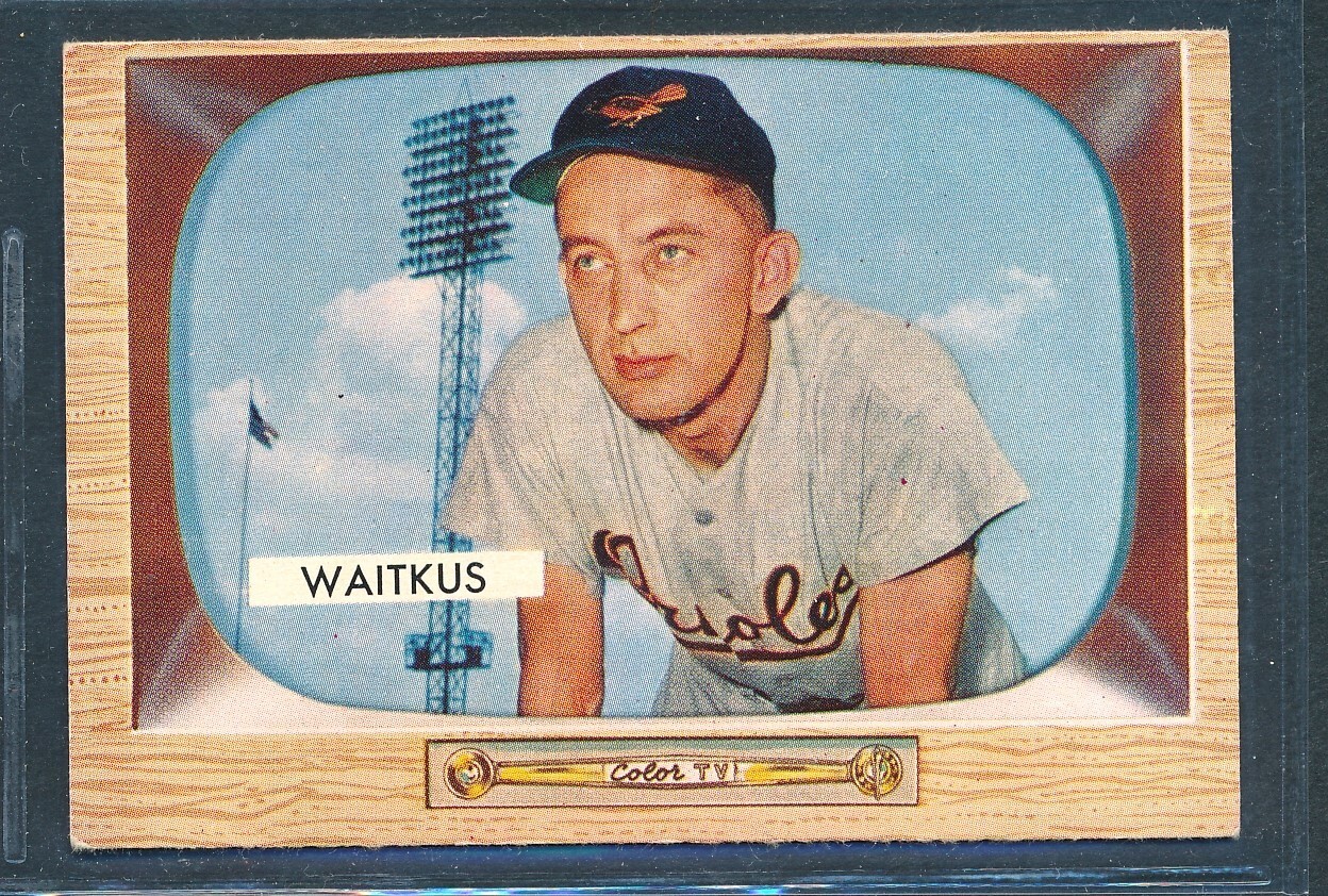 1955 Bowman #4: EDDIE WAITKUS Baltimore Orioles ~ VG-EX (corner wrinkle ...