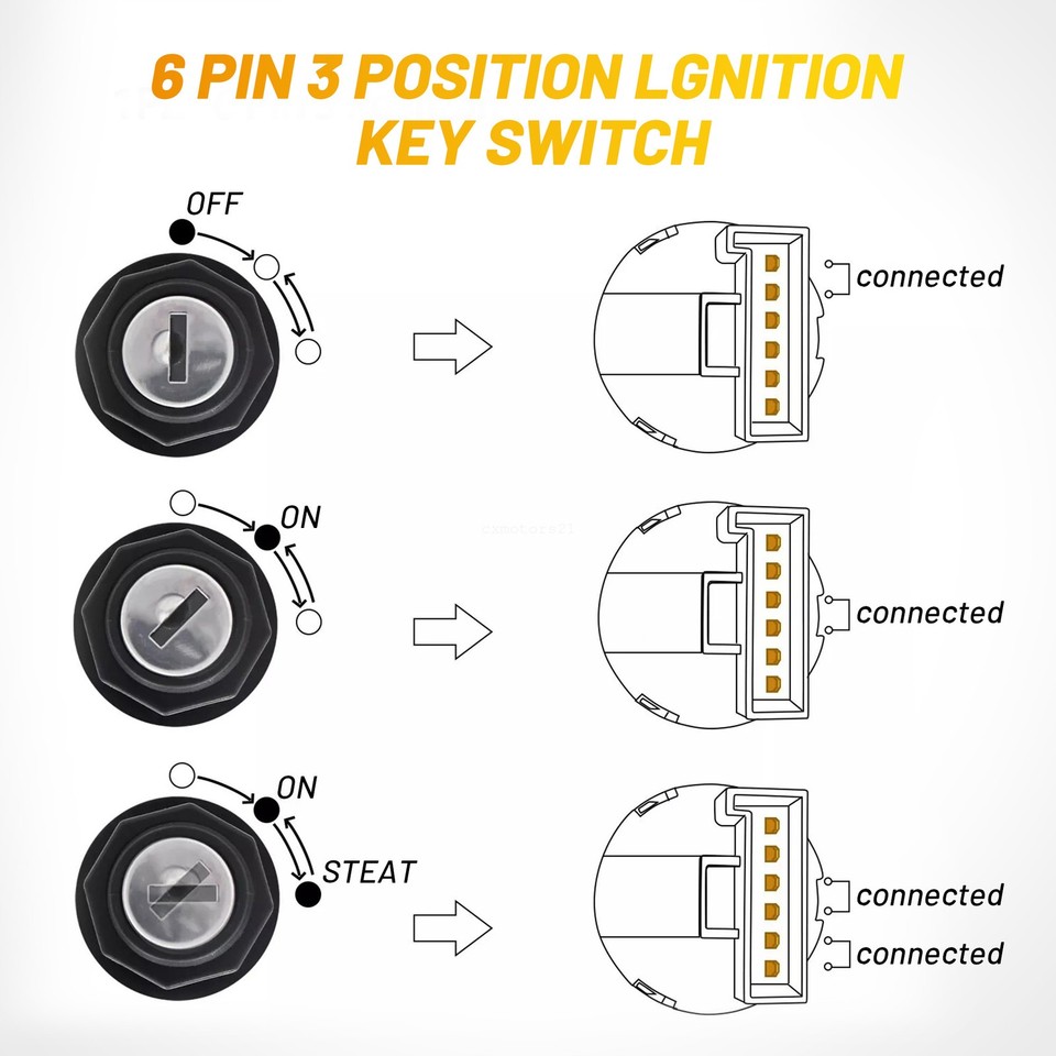Ignition Key Switch 4012165 For Polaris Ranger Crew 500 570 700 800 900 ...