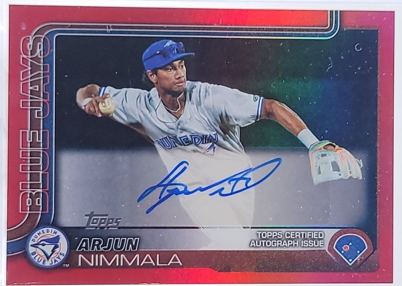 2025 Topps Pro Debut - Arjun Nimmala #PD-30 Red Foil Autographs /10 (AU ...
