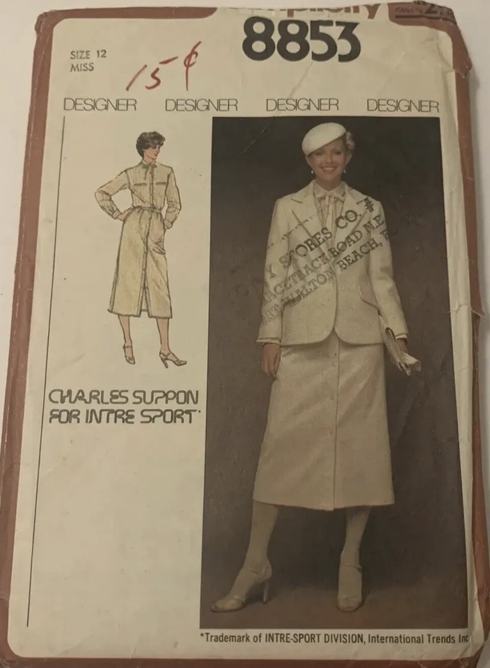 Vintage Simplicity 8853 Sewing Pattern Misses Skirt Shirt & Lined ...