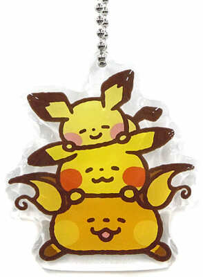 Pichu & Pikachu & Raichu Pokemon Acrylic Charm Collection P... Key Ring ...