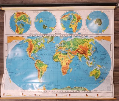 World Maps - Vintage Pull Down Map