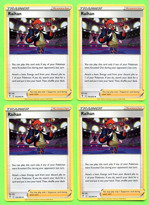 Pokemon TCG x4 Raihan 152/203 Evolving Skies Pack Fresh | eBay