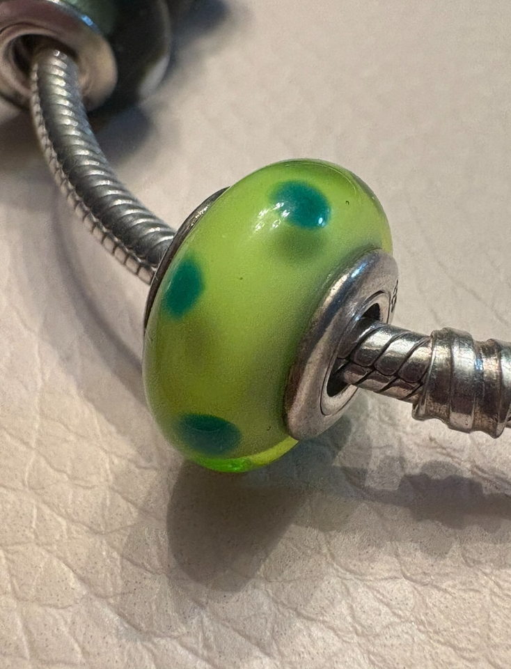 1 Authentic Pandora Polka Dots Murano Glass Charm Vintage You Choose ...