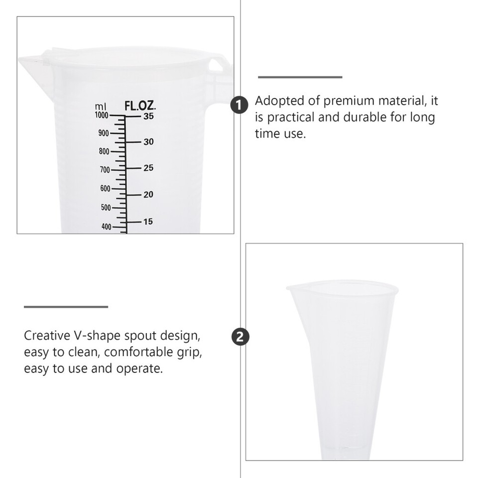 2pcs Clear Graduated Cups Kitchen Baking Measuring Jugs Measuring ...