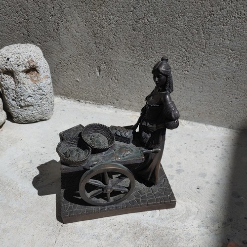 Genesis Fine Arts Ireland Bronze Sculpture Figurine 8 1/2" Woman ...