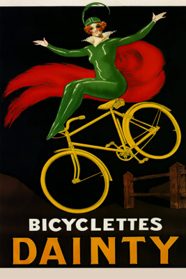 Bicycle Dainty Riders Sport Lady Vintage Art Wall Room Poster - POSTER ...