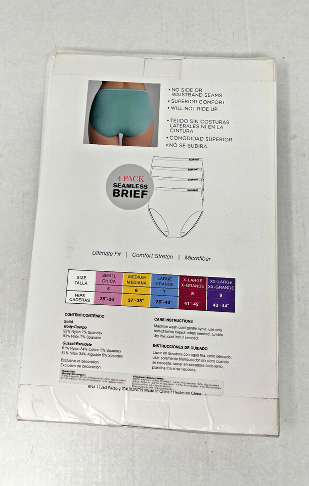 ELLEN TRACY ESSENTIALS 4 Pack Seamless Brief Size Small Hips 35-36" | eBay