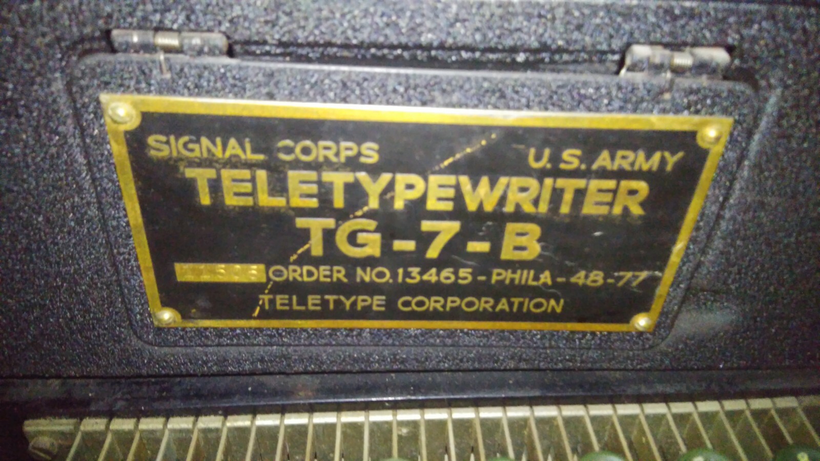 Antique Signal Corps US Army Teletypewriter TG-7-B Stand, Paper Rolls, Headset | eBay