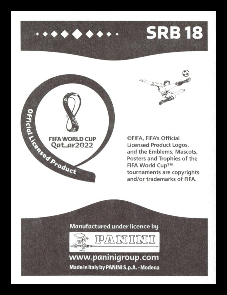 2022 Panini FIFA World Cup Qatar Sticker Aleksandar Mitrovic #SRB 18 Serbia | eBay