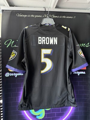 Authentic Nike Baltimore Ravens #5 Marquise Brown BLACK NFL Football ...