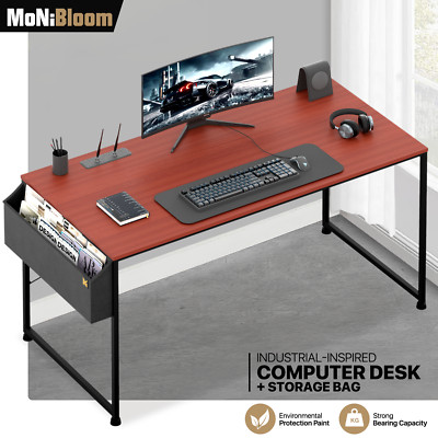 Teak Wood Computer Desk Office Workstation Home Study Writing Table w ...