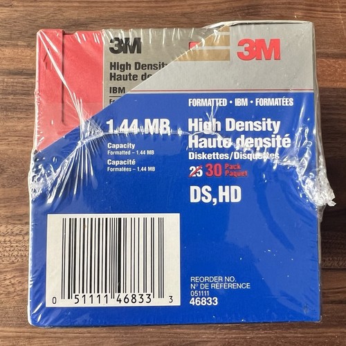3M IBM Formatted 1.44 MB DS,HD 3.5" Pack of 30 Floppy Disk Diskettes ...