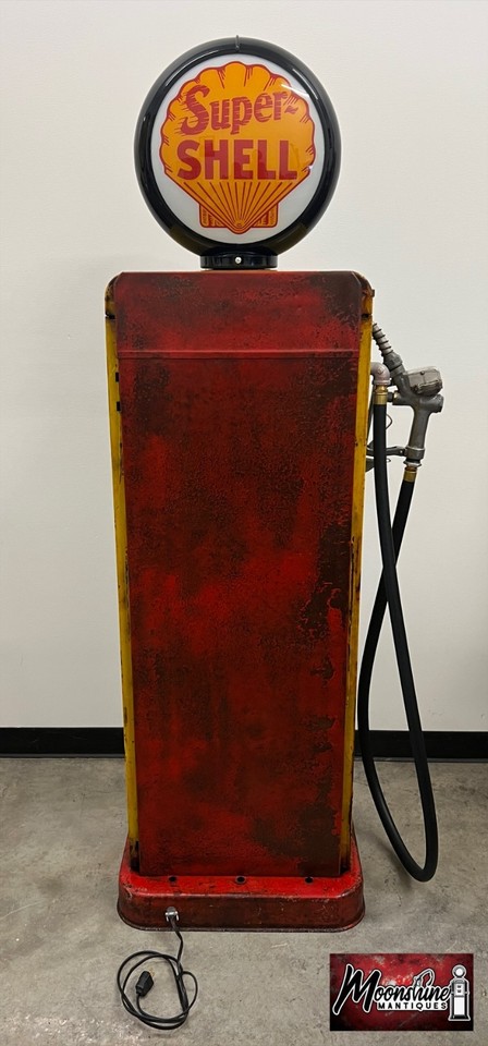 Rustoration 1940’s SUPER SHELL Bowser Gas Pump w/ Shelves - Mancave ...