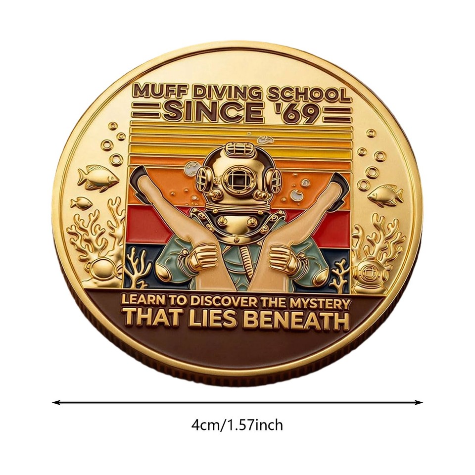 Muff Diving School Coin A rather amusing little gift | eBay