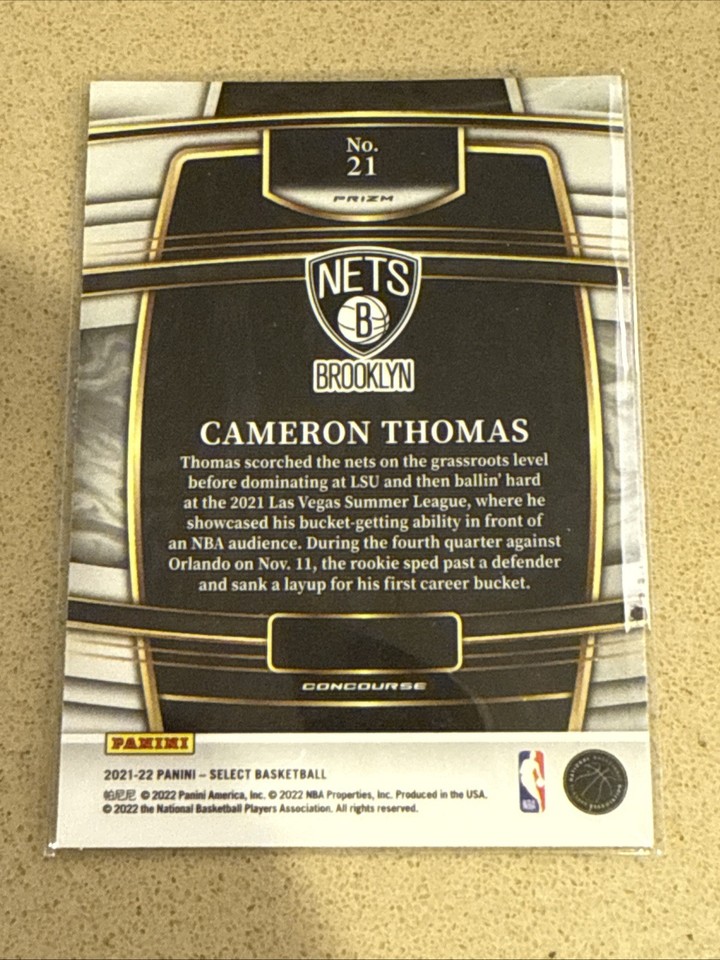 2021-22 Panini Select Cameron Thomas Rookie Card RC #21 SSP Cosmic ...