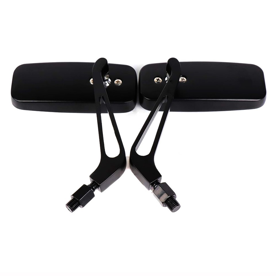 Black Rectangle Motorcycle View Mirror For Harley Cruiser Bobber ...