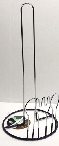 Wire Paper Towel Holder Kitchen Non Slip Stand Home Office Fork Spoon ...