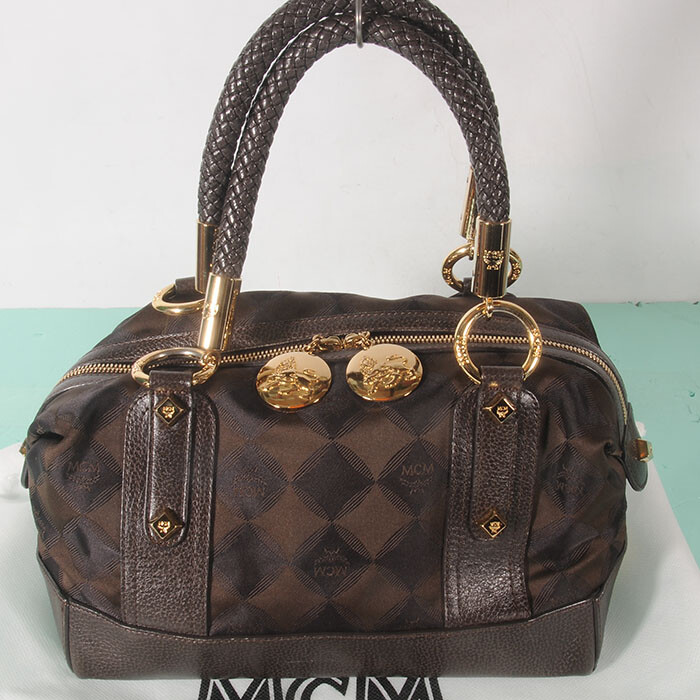 Authentic MCM Jacquard Diamond Pattern Tote Bag + Dust Cover | eBay