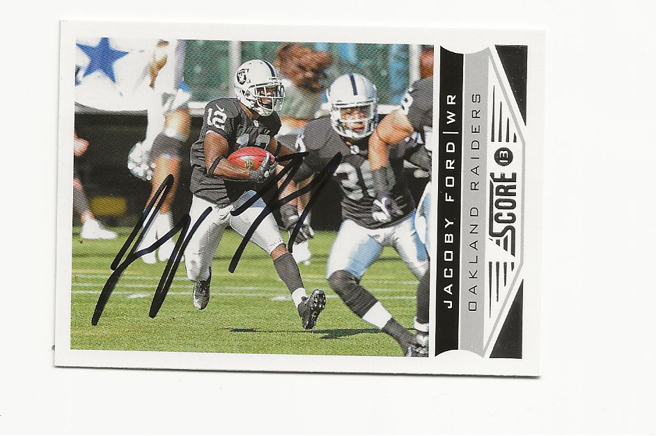 JACOBY FORD RAIDERS AUTOGRAPHED CARD | eBay