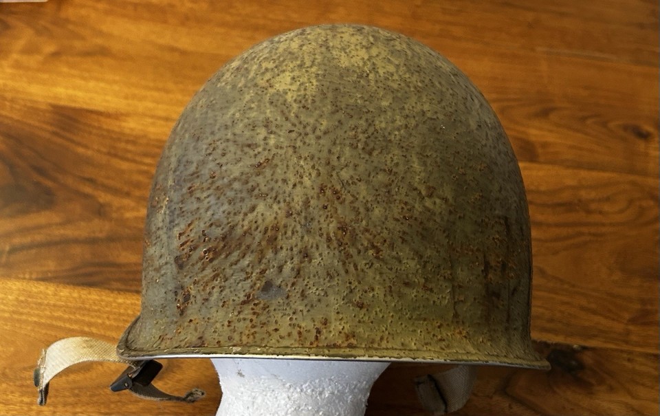 ORIGINAL WWII US ARMY M1 HELMET SHELL, FRONT SEAM, ORIGINAL PAINT ...
