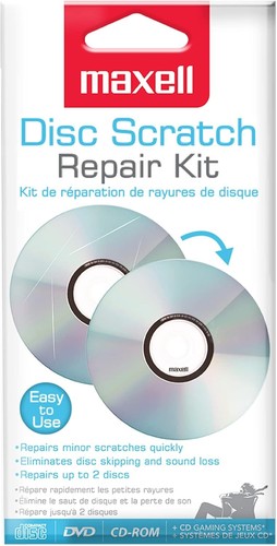 Maxell 190510 Disc Scratch Cleaner & Repair Kit for CD/DVD - Eliminates ...