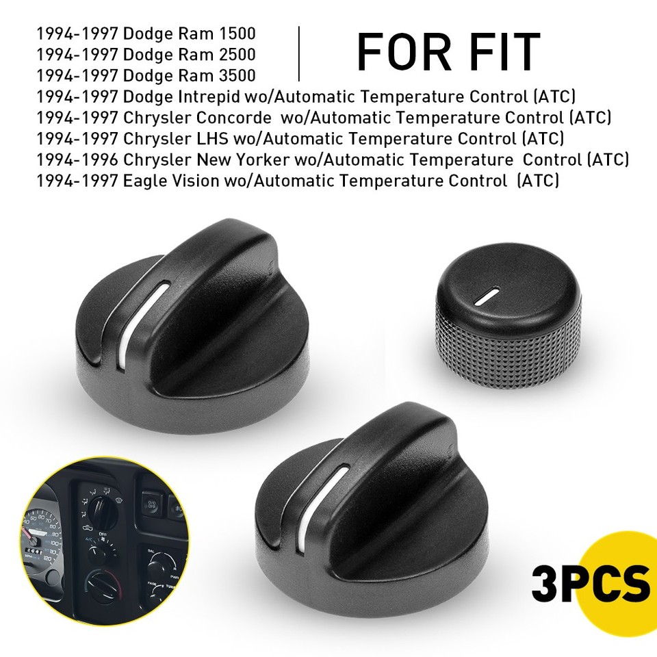 76829 HVAC Heater Control Knobs Set of 3 For Dodge Ram Trucks New Free ...