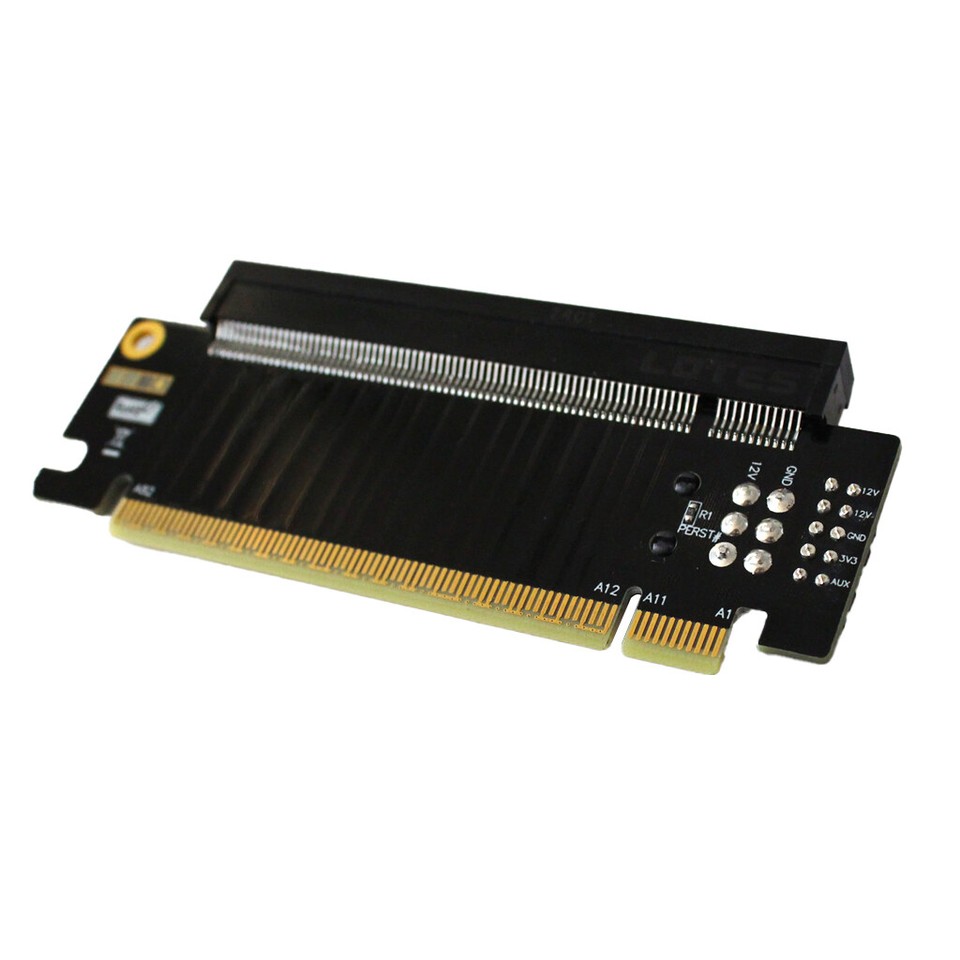 New PCI-E x16 Half to Full Height Extension Riser Card PCIe 5.0 x16 ...