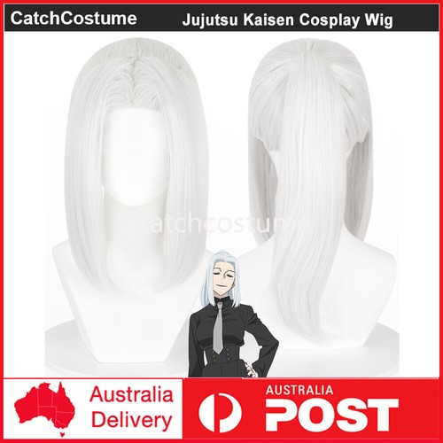 Anime Jujutsu Kaisen Mei Mei Cosplay Wig Women White Straight Ponytail ...
