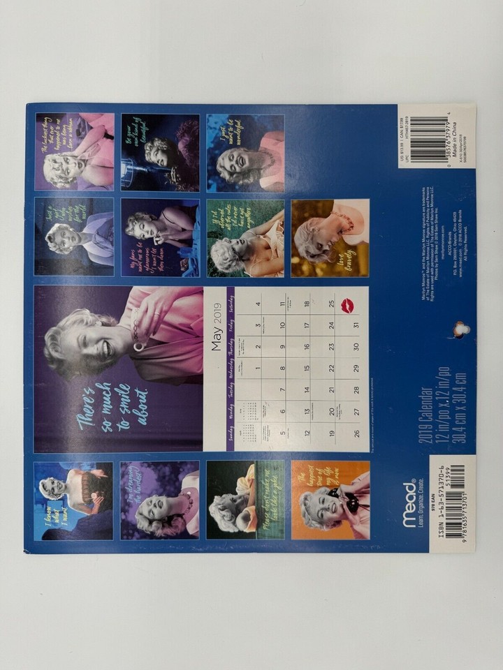 2019 Marilyn Monroe Calendar by Mead Very Good Condition | eBay