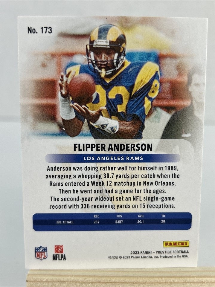 FLIPPER ANDERSON 2023 NFL Prestige #173 Xtra Points Green 049/199 St ...