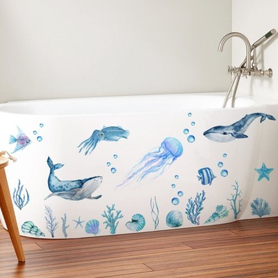 Bathtub Wall Stickers Ornament Stickers Seagrass Bathtub Sticker ...