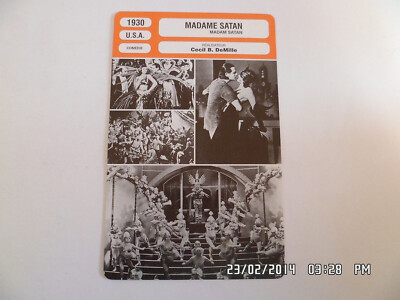 CARTE FICHE CINEMA 1930 MADAME SATAN Kay Johnson Reginald Denny Lillian ...