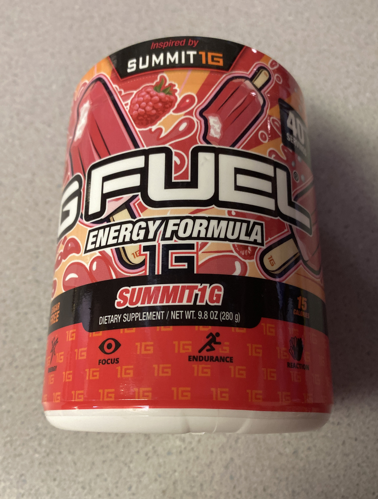 GFUEL SUMMIT 1G ENERGY FORMUL G FUEL 40 SERVINGS GAMMA LABS 9.8OZ ...