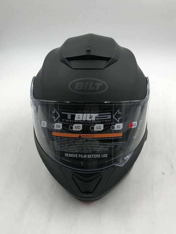 BILT TECHNO 2.0 EVOLUTION SENA BLUETOOTH MATTE BLACK MOTORCYCLE HELMET ...
