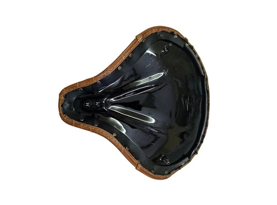 Fit For Royal Enfield Bullet Bike Leather Front Tan Color Seat & Spring ...