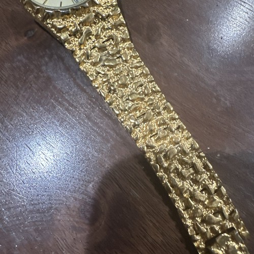 Working HELBROS REGENCY 33mm WATCH Gold Tone Mens Unisex New Battery ...