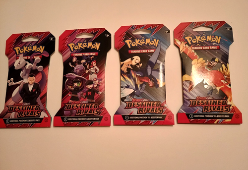 (4) Pokémon Destined Rivals Sleeved Booster Packs *FULL ART SET* NEW ...