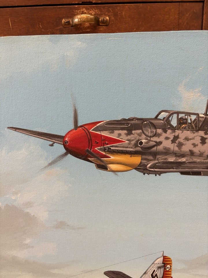 Original Ray Waddey Oil Painting WWII German Planes WW2 Painting Signed ...