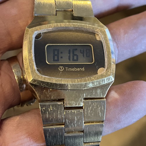 Collectible Vintage Timeband Mens Gold Band Digital Watch~Date | eBay
